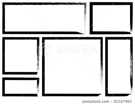 Black grunge square brush. Rectangular frame.... - Stock Illustration ...