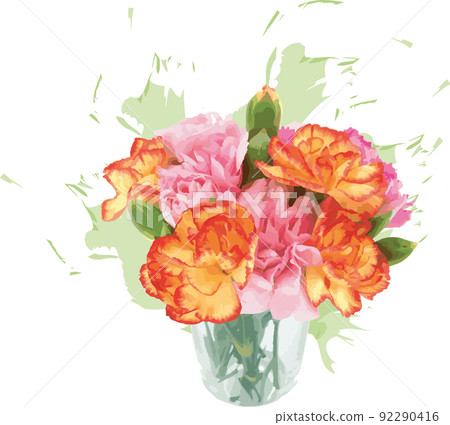 Abstract of Smaller carnations arrangements...-插圖素材 [92290416] - PIXTA圖庫
