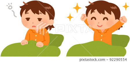 2 patterns of girls getting up - Stock Illustration [92290554] - PIXTA