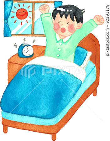 Watercolor-style elementary school boys get up - Stock Illustration ...