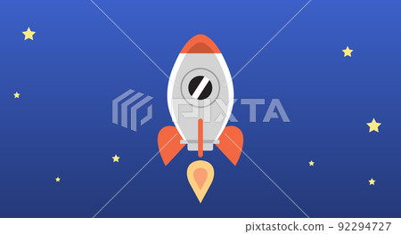 Rocketship in space - Stock Illustration [92294727] - PIXTA