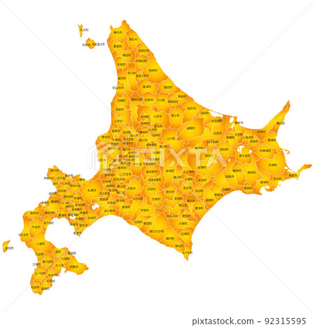 Hokkaido and municipal maps - Stock Illustration [92315595] - PIXTA