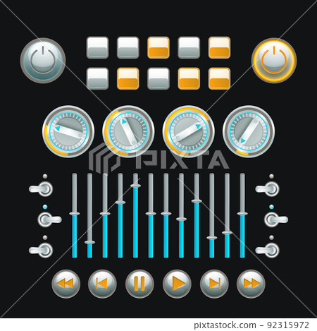 Button Set Colored - Stock Illustration [92315972] - PIXTA