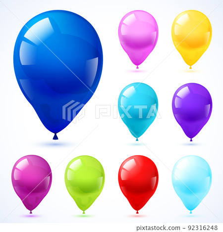 Color balloons icons set - Stock Illustration [92316248] - PIXTA