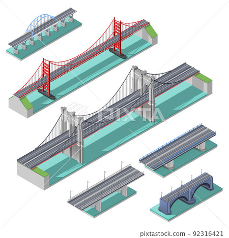 Bridges Isometric Set - Stock Illustration [92316421] - PIXTA
