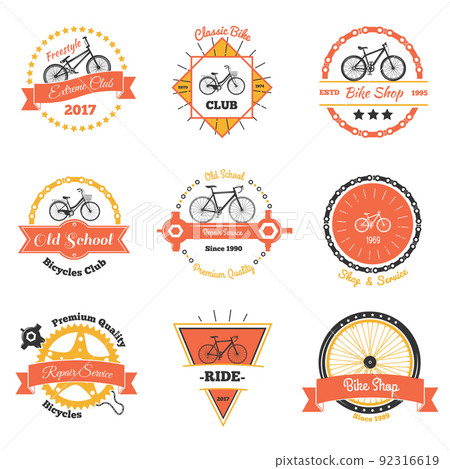 Bicycle Club Oldschool Emblems - Stock Illustration [92316619] - PIXTA