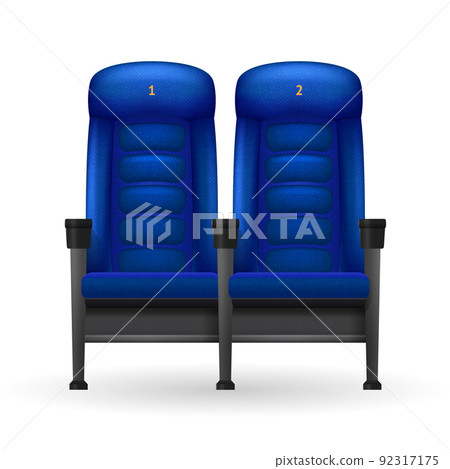 Blue Cinema Seats Illustration - Stock Illustration [92317175] - PIXTA
