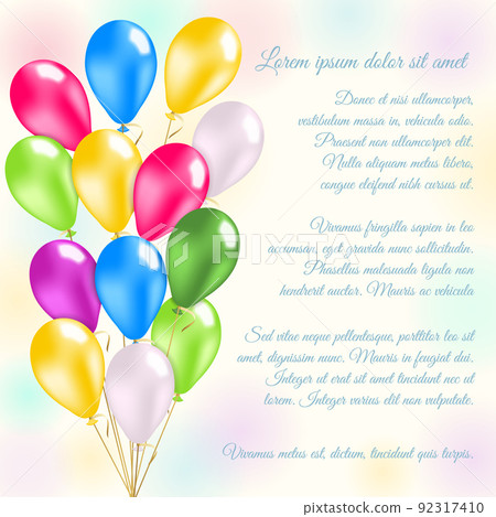 Colorful balloons invitation card - Stock Illustration [92317410] - PIXTA