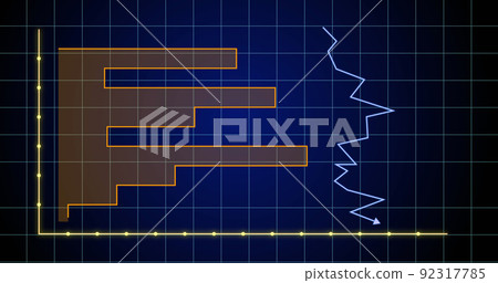 Image of graph on navy background - Stock Illustration [92317785] - PIXTA