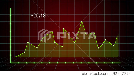 Image of financial graph over dark red background - Stock Illustration ...