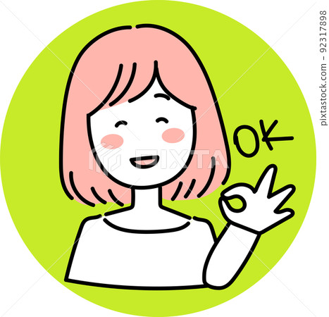 Woman saying OK - Stock Illustration [92317898] - PIXTA