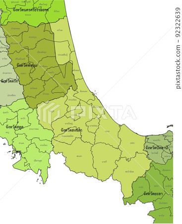 Thailand map southern province asia - Stock Illustration [92322639] - PIXTA
