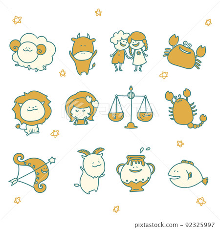 Illustration material of 12 constellations that... - Stock Illustration ...