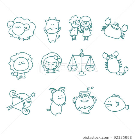 Illustration material of 12 constellations that... - Stock Illustration ...