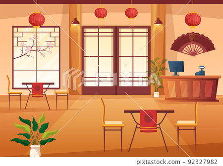 Japanese Food Cartoon Illustration with Various... - Stock Illustration ...