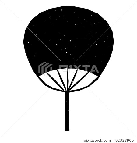 Uchiwa Hanko Monochrome Vector Illustration - Stock Illustration ...