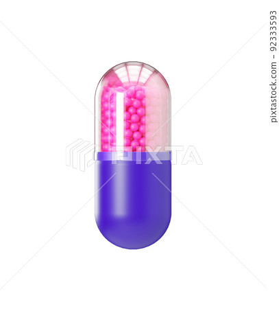 Purple and pink pill isolated on white... - Stock Illustration ...