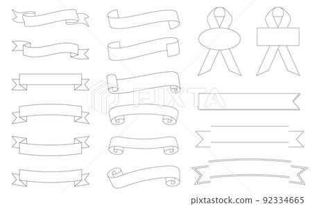 Simple line drawing ribbon set - Stock Illustration [92334665] - PIXTA