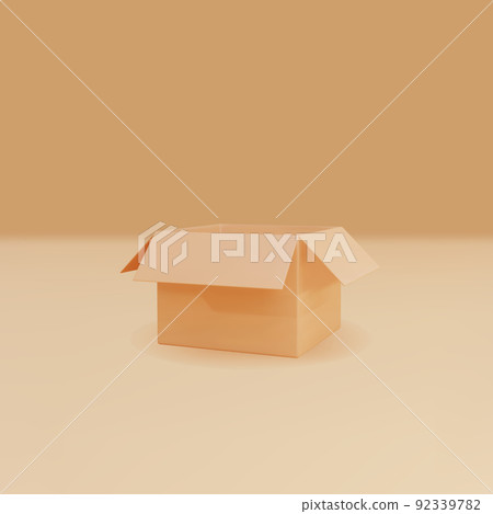 Empty box cartoon style on yellow background.... - Stock Illustration ...