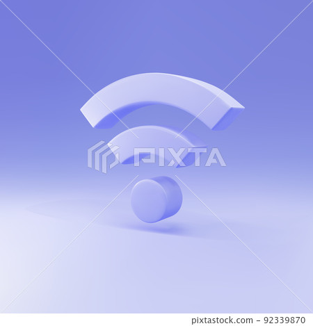 3d blue Wi-Fi wireless internet network symbol... - Stock Illustration ...
