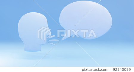3d Man shouting icon message isolated on blue...-插圖素材 [92340059] - PIXTA圖庫