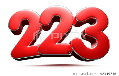 Number 223 red.-插圖素材 [92349746] - PIXTA圖庫