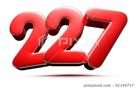 Number 227 red.-插圖素材 [92349757] - PIXTA圖庫
