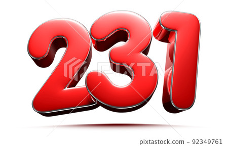 Number 231 red.-插圖素材 [92349761] - PIXTA圖庫
