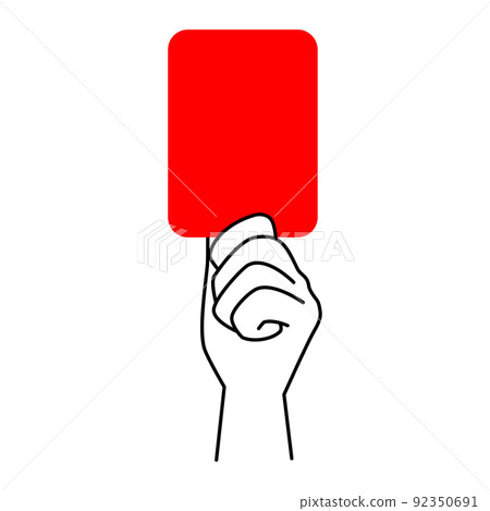 Illustration material of hand holding a red card - Stock Illustration ...