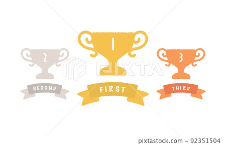 Trophy icon set gold, silver and bronze ranking - Stock Illustration ...