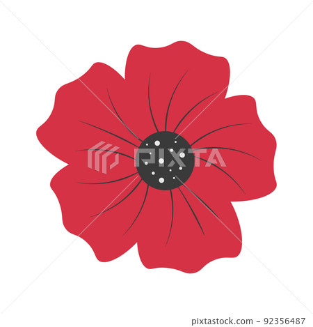 Poppy flower illustration Remembrance day symbol - Stock Illustration ...