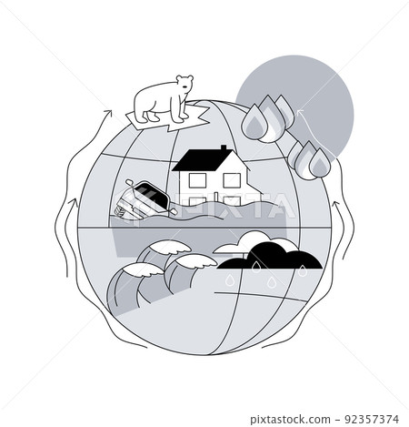 Sea level rise abstract concept vector... - Stock Illustration ...