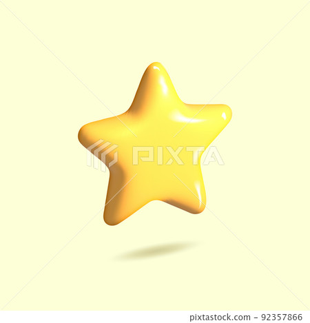Glossy yellow 3D vector star-插圖素材 [92357866] - PIXTA圖庫