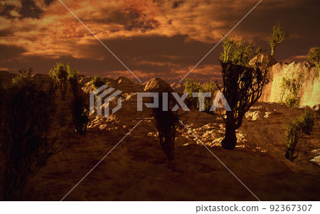 Another world landscape 3DCG landscape - Stock Illustration [92367307 ...