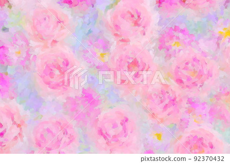 Pink flowers drawn with a rough touch - Stock Illustration [92370432 ...