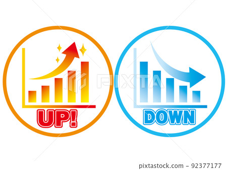 Ascend, grow, ascend, up, graph, down, descend,... - Stock Illustration [92377177] - PIXTA