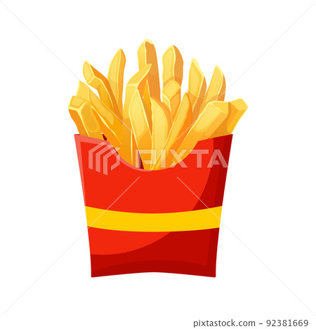 french fries box cartoon vector illustration - Stock Illustration ...