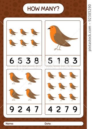 How many counting game with robin bird.... - Stock Illustration ...