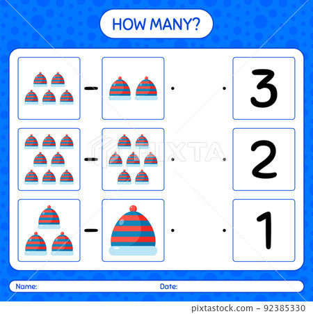How many counting game with beanie. worksheet... - Stock Illustration ...