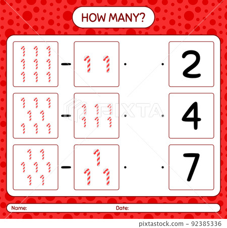 How many counting game with candy cane.... - Stock Illustration ...