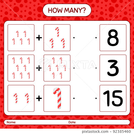How many counting game with candy cane.... - Stock Illustration ...