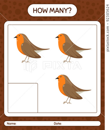How many counting game with robin bird.... - Stock Illustration ...