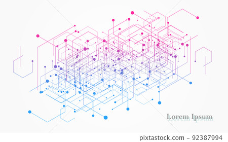 Geometry abstract blue pink science background - Stock Illustration ...