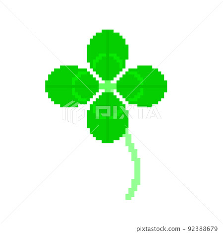 Pixel art four-leaf clover - Stock Illustration [92388679] - PIXTA
