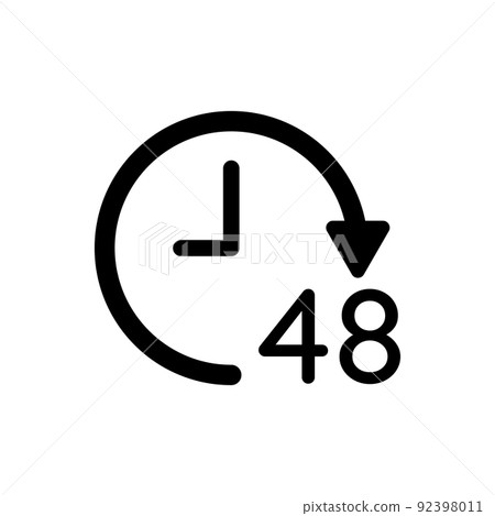 48 hour clock vector icon on white background - Stock Illustration ...