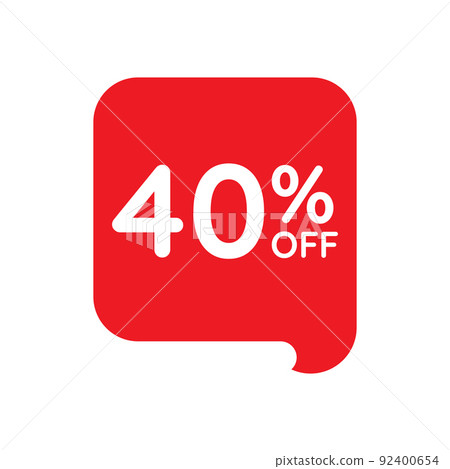 40 percent off tag vector icon on white background - Stock Illustration ...