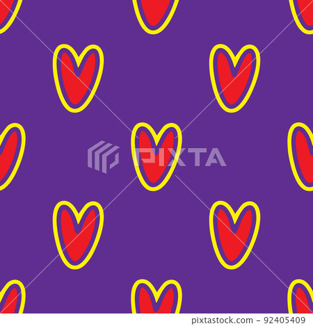 Vector heart background. Geometry pattern batik...-插圖素材 [92405409 ...