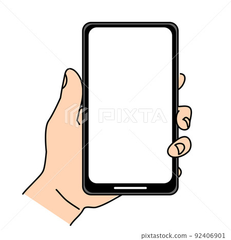 Illustration of a hand holding a portrait... - Stock Illustration ...