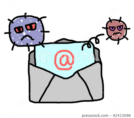 Dangerous virus-infected emails sent over the... - Stock Illustration ...