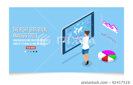 3D isometric statistical analysis tool concept... - Stock Illustration ...